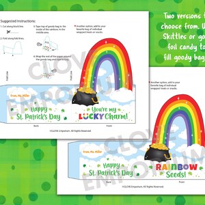 Lucky Charm Bag Topper, Rainbow Seeds, INSTANT EDITABLE DOWNLOAD, St ...