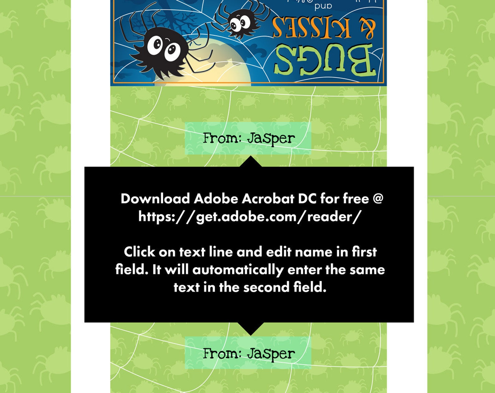 Bugs and Kisses Bag Topper INSTANT EDITABLE DOWNLOAD | Etsy