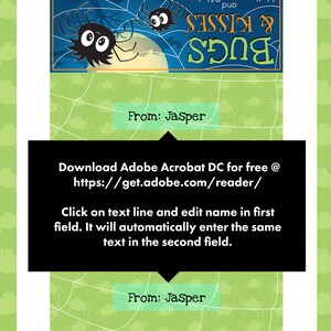 Bugs and Kisses Bag Topper, INSTANT EDITABLE DOWNLOAD, Halloween Treat ...