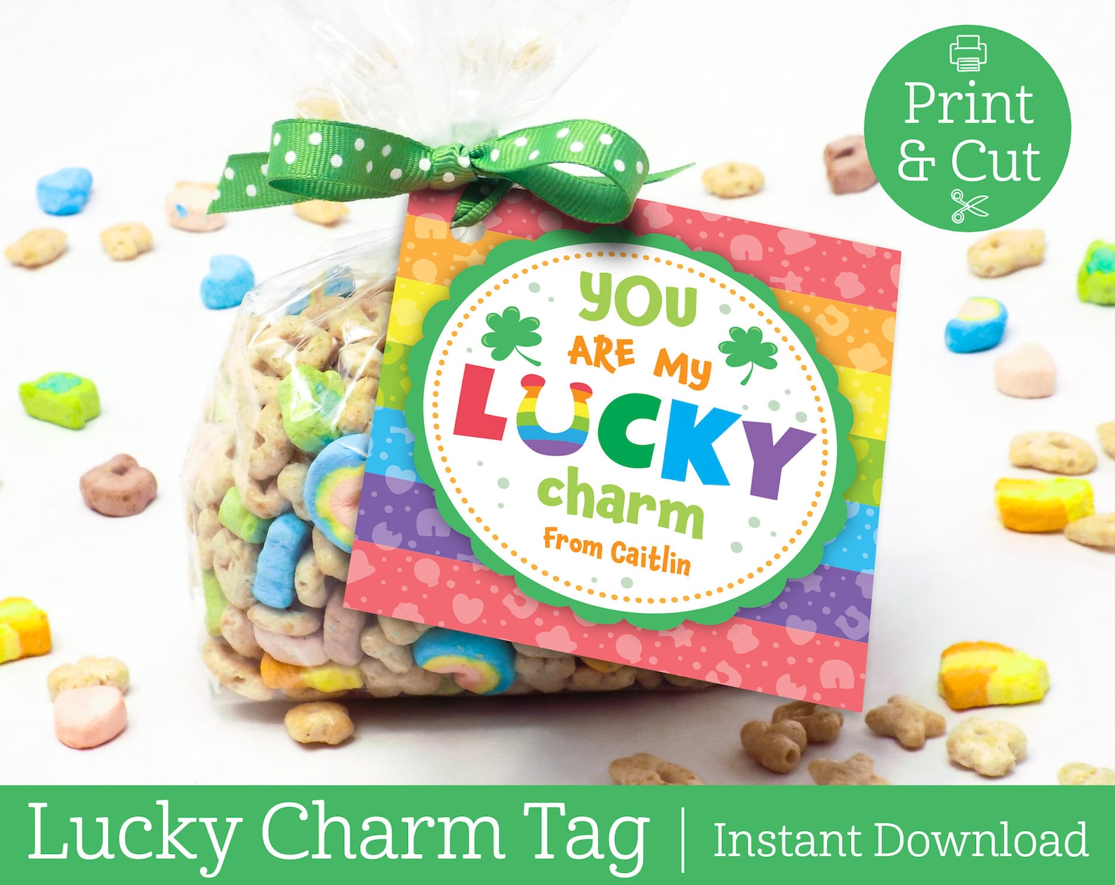 Lucky Charm Tag INSTANT EDITABLE DOWNLOAD St. Patricks Day - Etsy