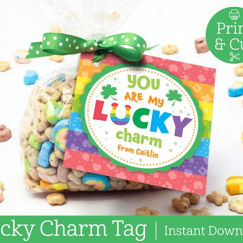 Lucky Charm Tag INSTANT EDITABLE DOWNLOAD St. Patricks Day | Etsy