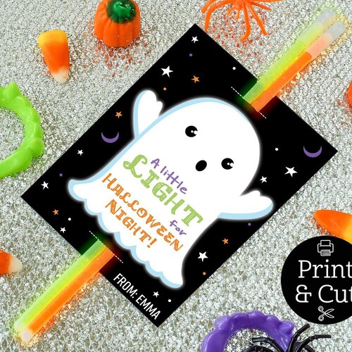 A Little Light for Halloween Night Glow Stick Tags Candy - Etsy