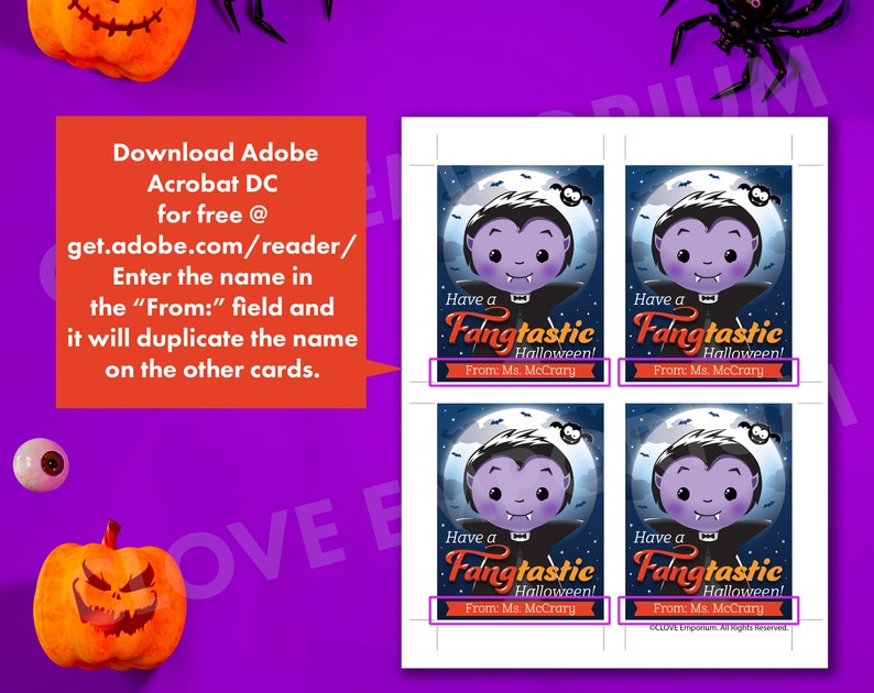 Fangtastic Halloween Tag, Digital Editable Download, Vampire, Halloween ...