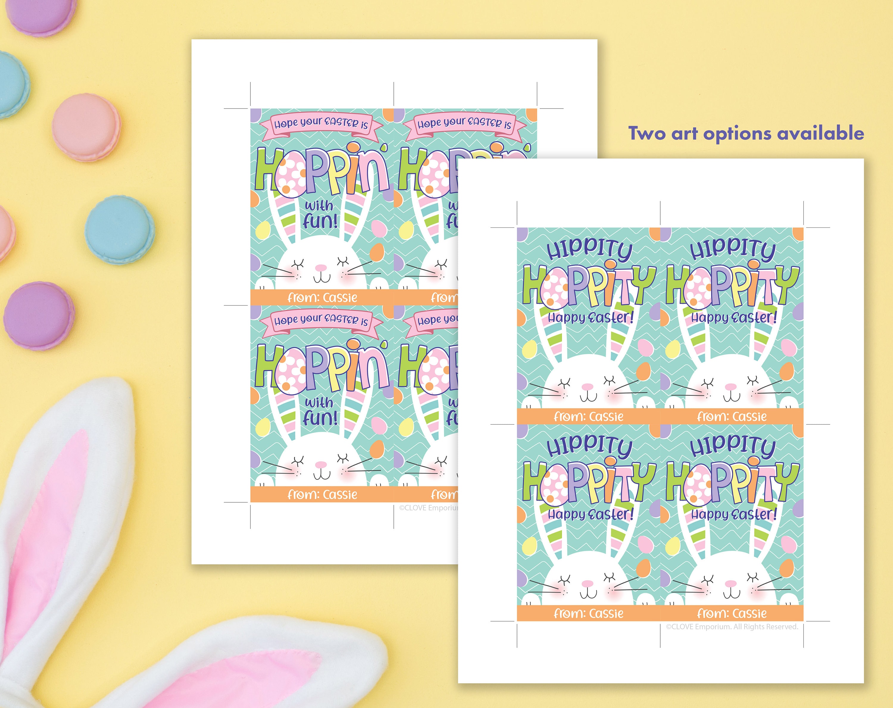 Hippity Hoppity Easter Cards Instant Editable Download - Etsy
