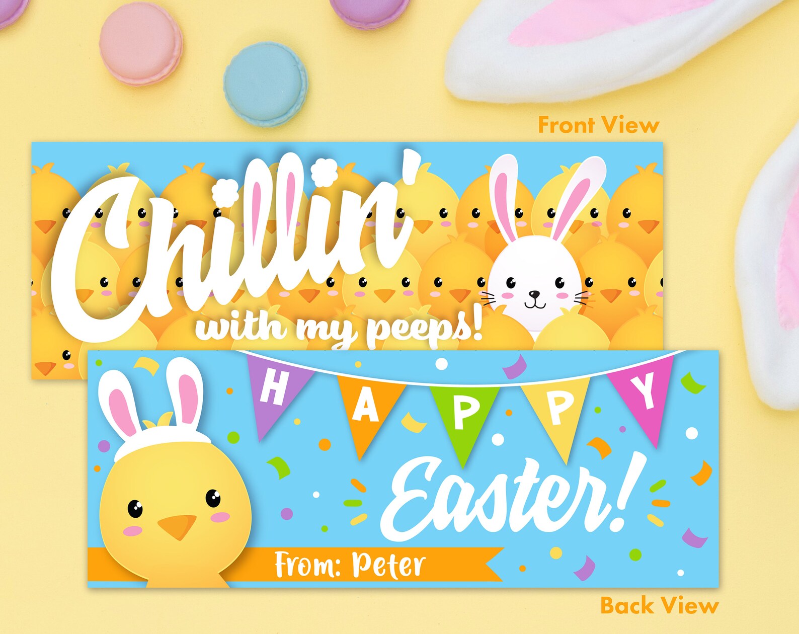 Easter Peeps Bag Topper INSTANT EDITABLE DOWNLOAD Easter | Etsy