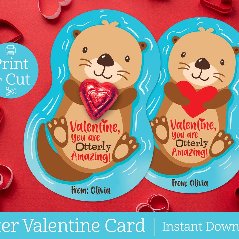 Otter Valentines - Etsy
