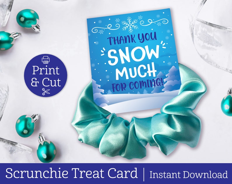 Scrunchie Tag INSTANT EDITABLE DOWNLOAD Thank You Snow Much - Etsy