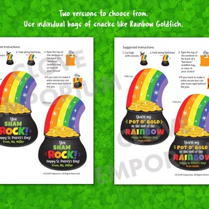 Pot of Gold Gift Tags, INSTANT EDITABLE DOWNLOAD, St Patricks Day ...