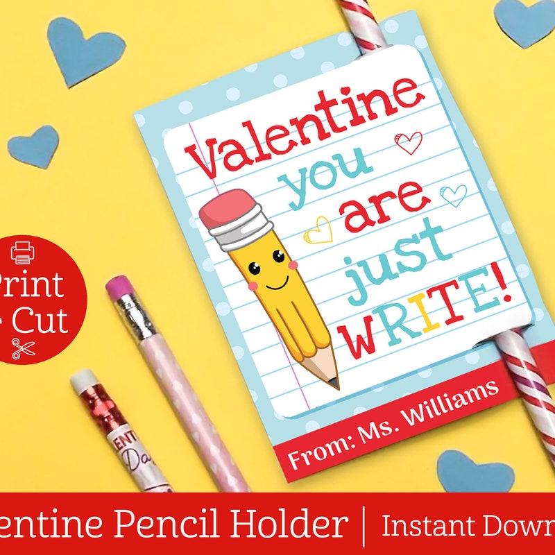 Valentine Pencils - Etsy