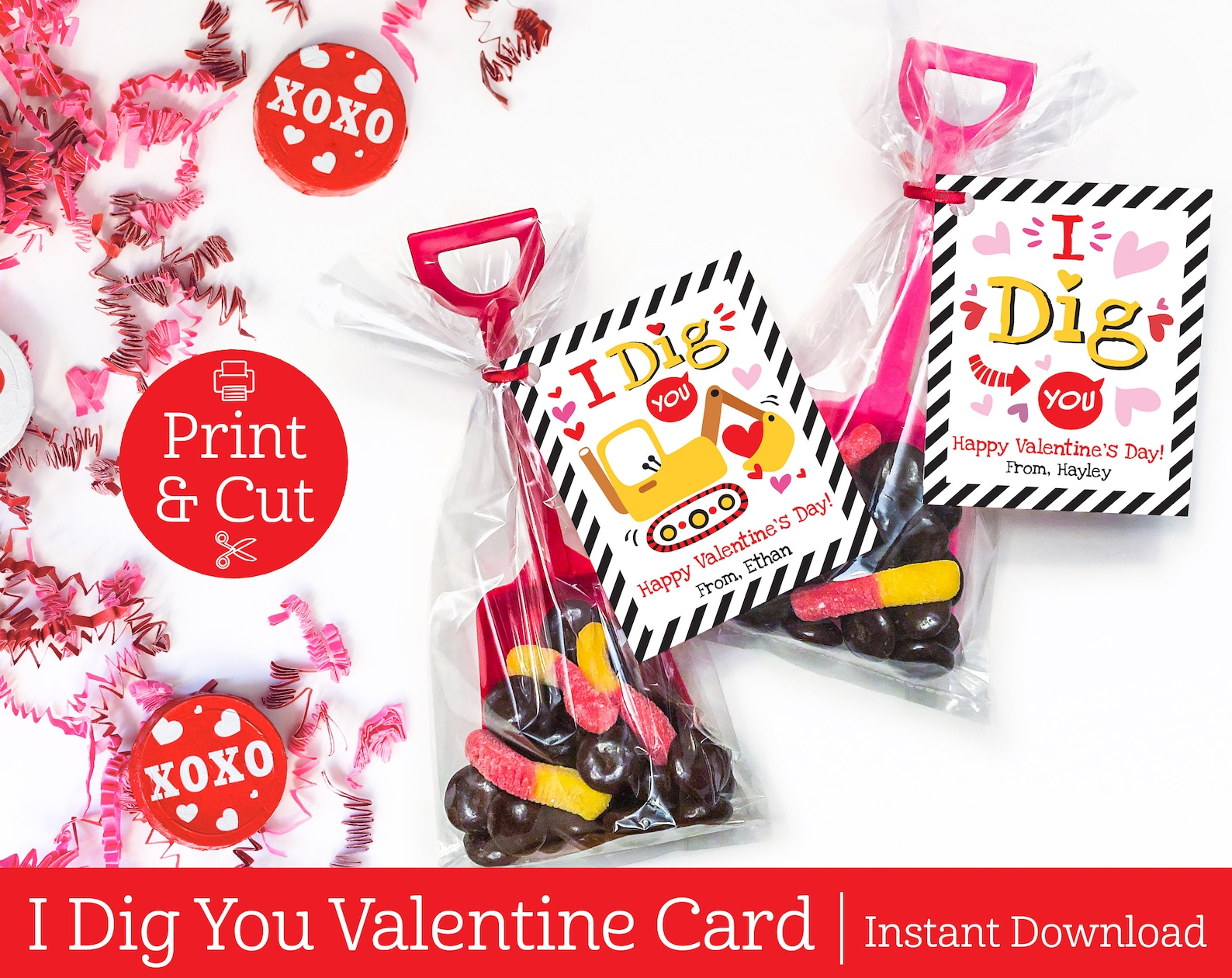I Dig You Valentines INSTANT EDITABLE DOWNLOAD Construction - Etsy
