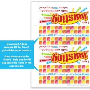 Bursting With Excitement Bag Topper, DIGITAL EDITABLE DOWNLOAD, Back to ...