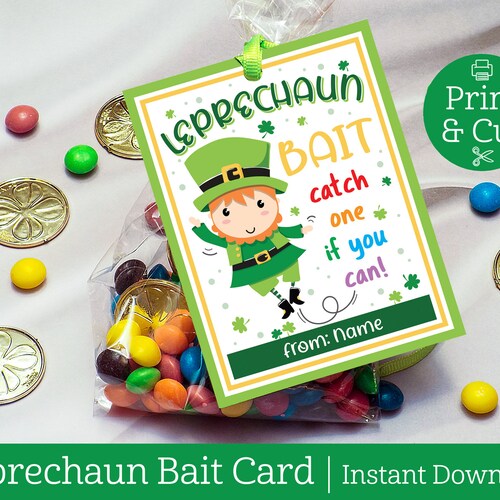 Leprechaun Bait Tags Digital Download Editable St. Patricks | Etsy