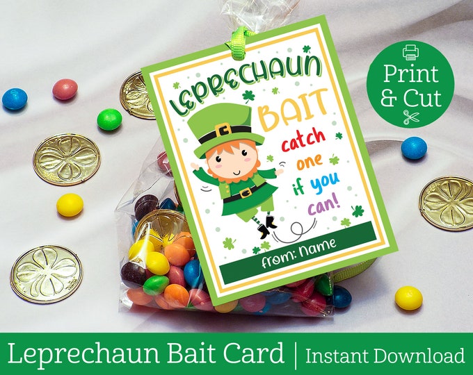 Leprechaun Bait Tags, Digital Download Editable, St. Patricks Day ...