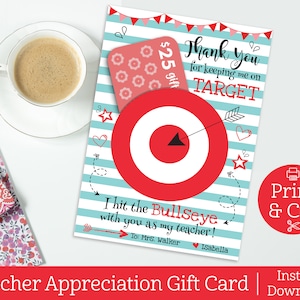 Target Gift Card Holder, Editable Digital Download, Teacher ...