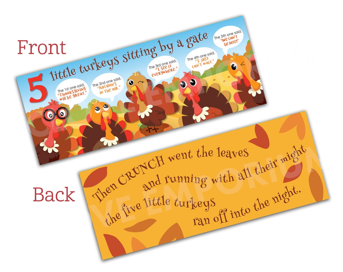 Thanksgiving Printable INSTANT DIGITAL DOWNLOAD 5 Little - Etsy