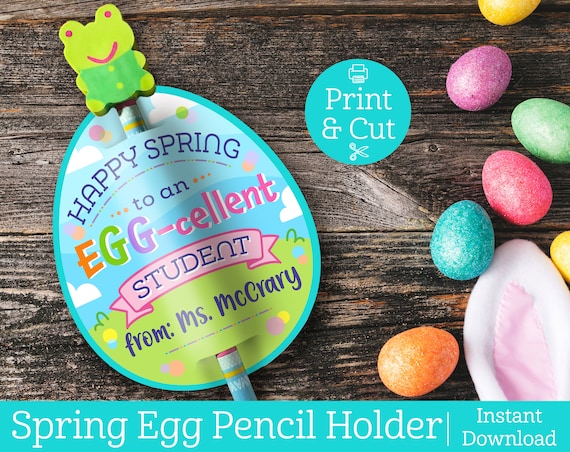 Egg-cellent Student Instant Editable Download Easter Pencil | Etsy
