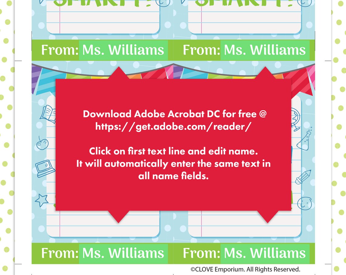 100th Day of School Smarty, INSTANT EDITABLE DOWNLOAD, 100 Days Smarter ...