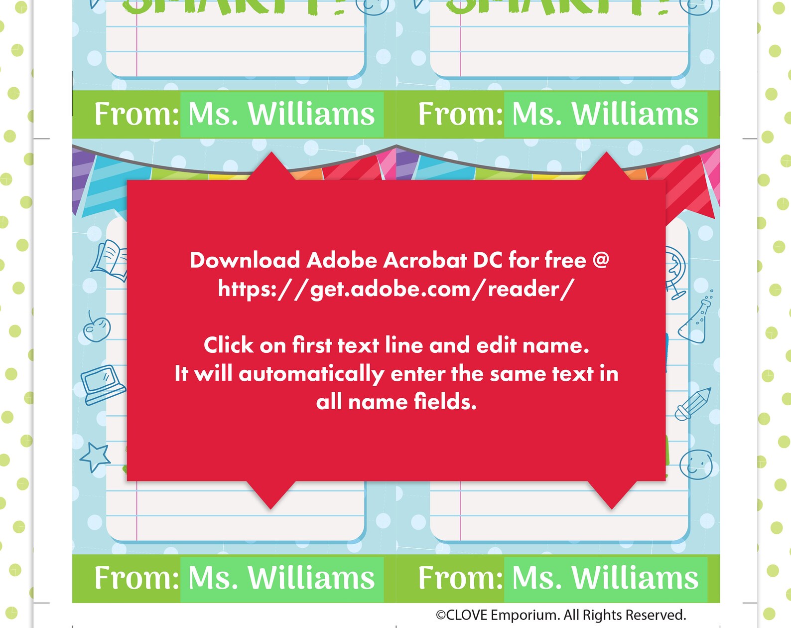 1000th Day of School Smarty INSTANT EDITABLE DOWNLOAD 1000 - Etsy