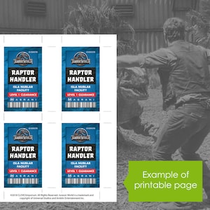 ID Badge, Halloween Costume, Digital Download, Jurassic Cosplay, Raptor ...