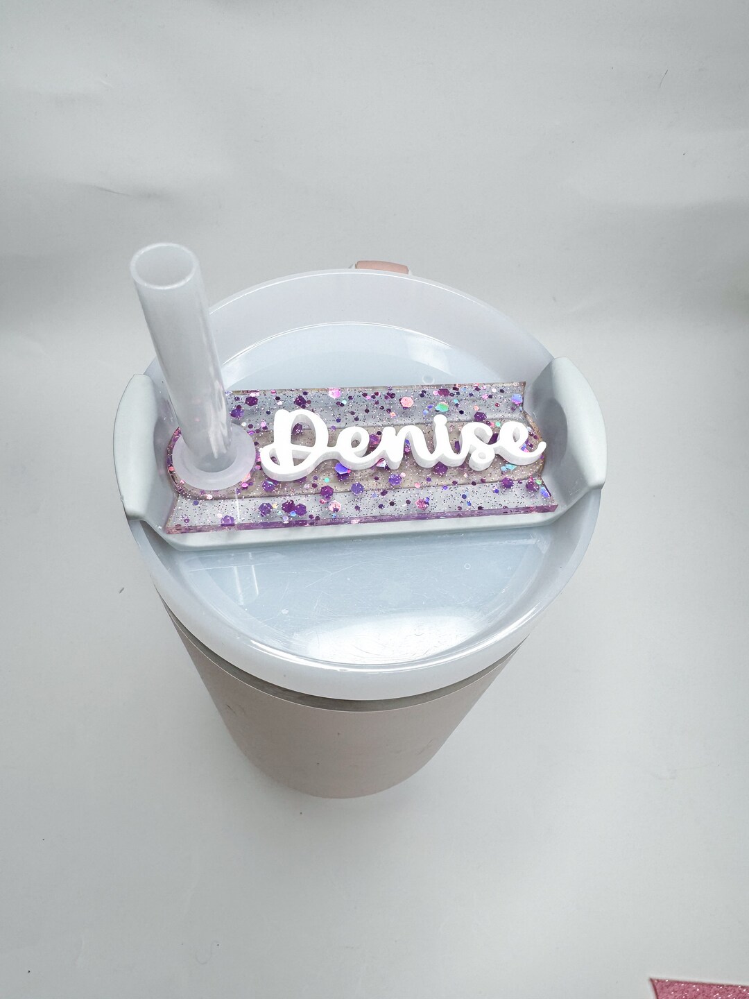 Purple Chunky Glitter Stanley Name Plate / Stanley Name Tag / Acrylic ...