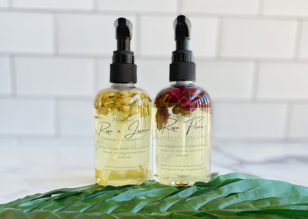 4oz Hydrating Botanical Body Oil - Rose and Jasmine - Rose Flora - Rose ...