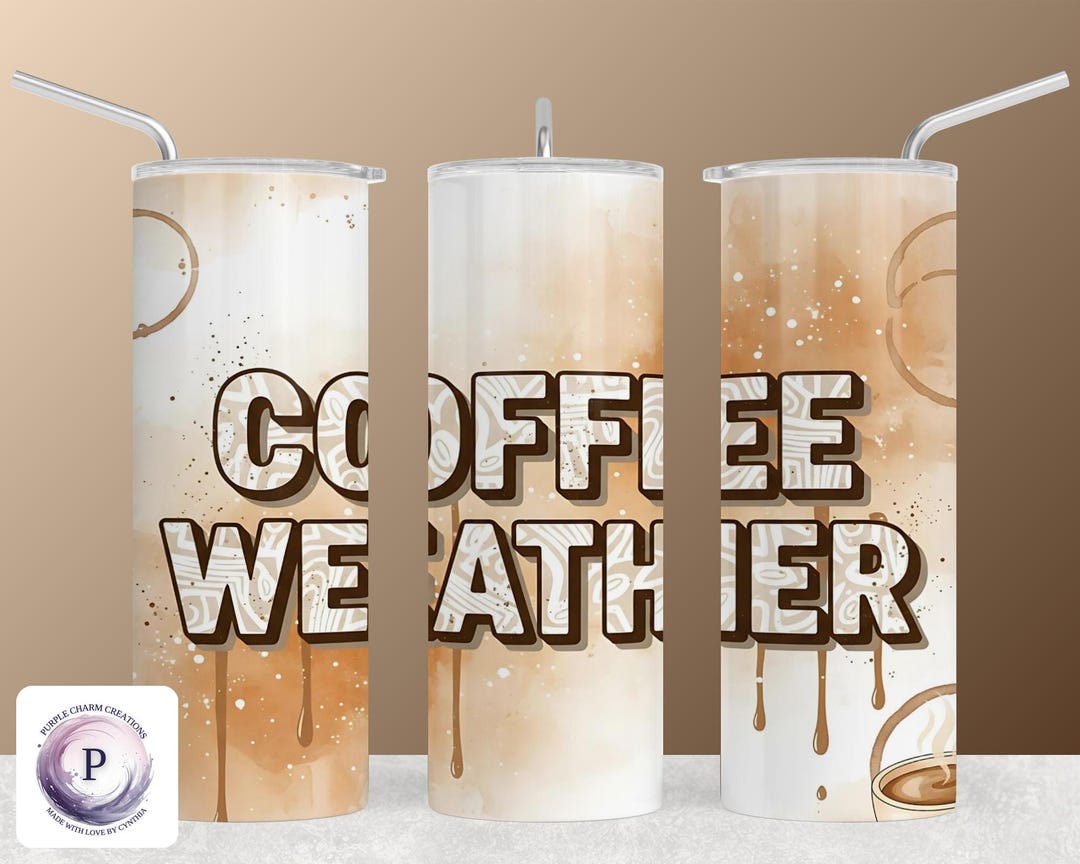 Coffee Weather Tumbler Wrap Leopard Print Coffee Lover 20oz Skinny ...