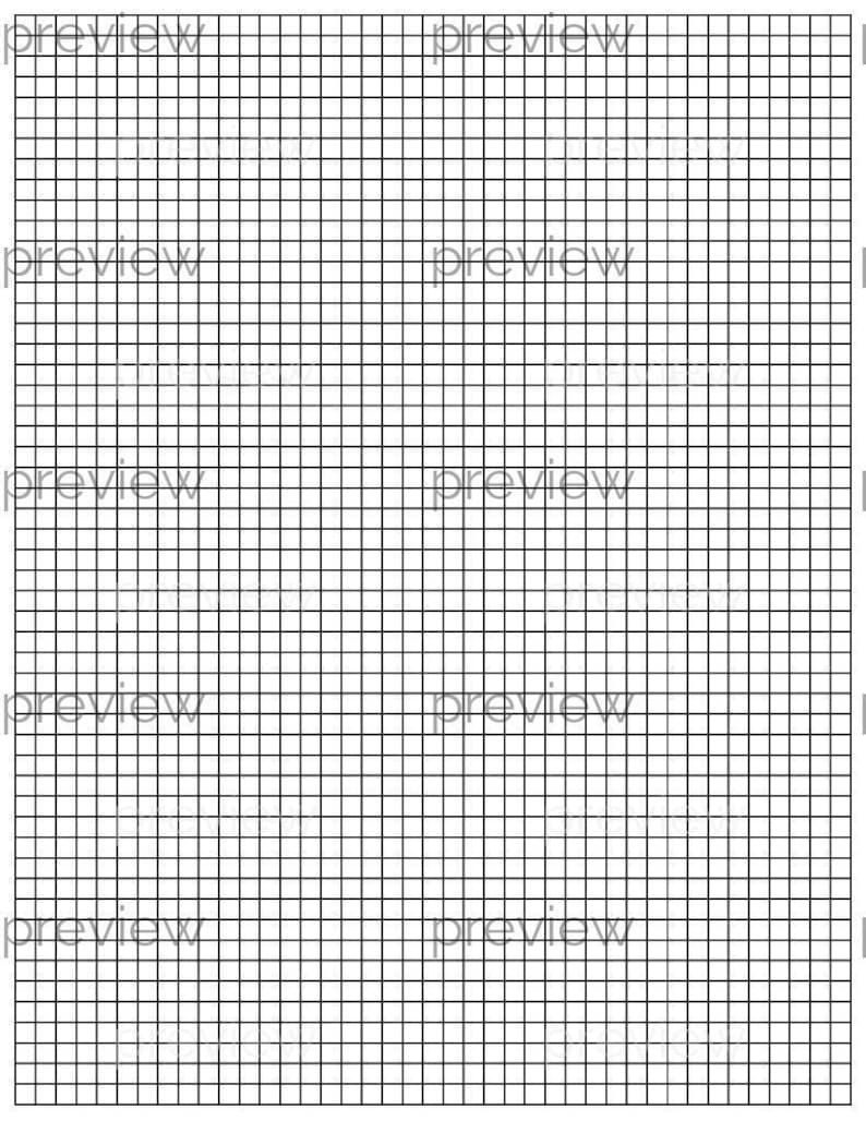 Printable Graph Paper Bundle 2, 3, 4, 5 Squares per Inch PDF PNG Jpeg ...