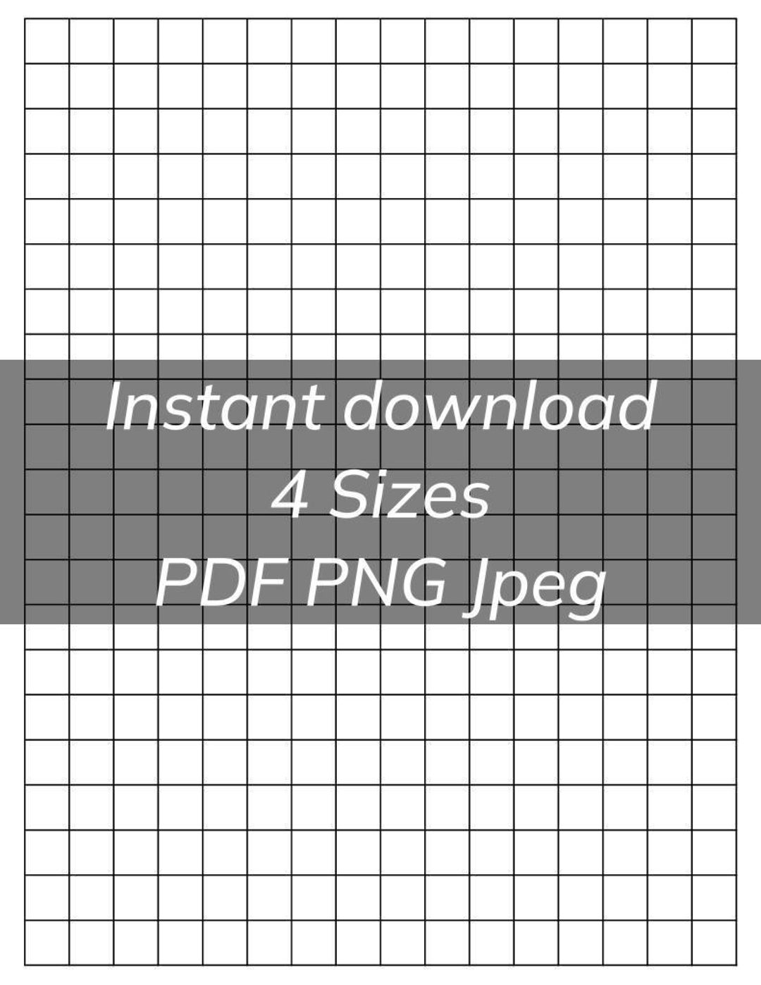 Printable Graph Paper Bundle 2, 3, 4, 5 Squares per Inch PDF PNG Jpeg ...