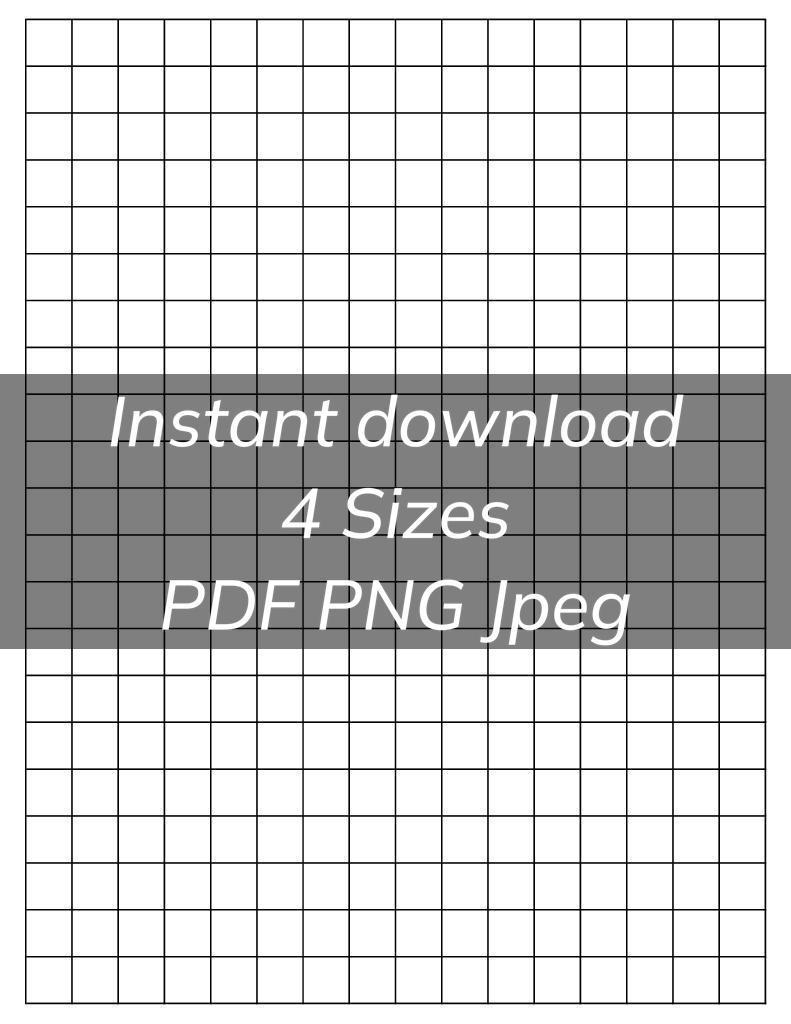 Printable Graph Paper Bundle 2, 3, 4, 5 Squares per Inch PDF PNG Jpeg ...