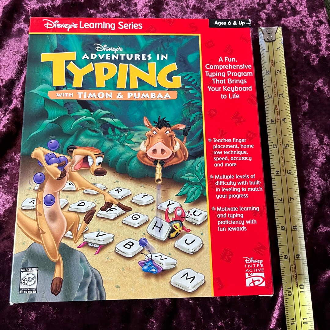 1990s Untested Adventures in Typing With Timon & Pumbaa Big Box CD-ROM ...