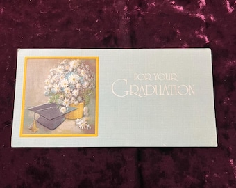 Cards ~ Vintage Graduation Card American Greetings Floral Border Silver ...