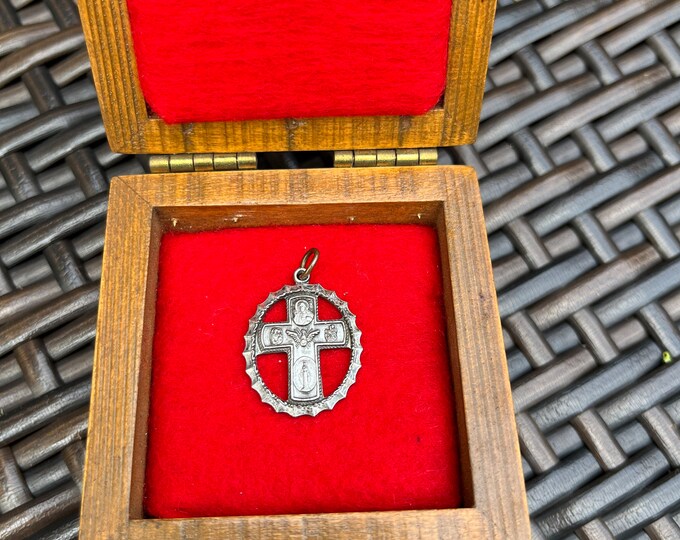 Vintage Oval Four Way Medal - Catholic Gift - Etsy