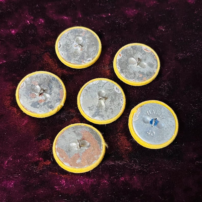 Vintage Yellow Cloth Covered Buttons - Etsy