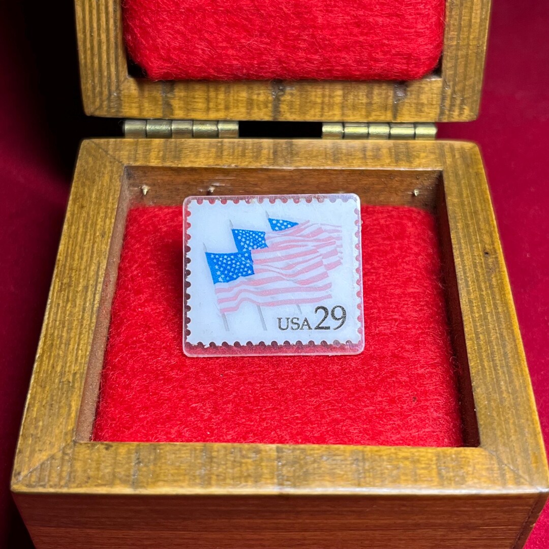 Vintage US Postage Stamp Pin Three American Flags USA 29 - Etsy