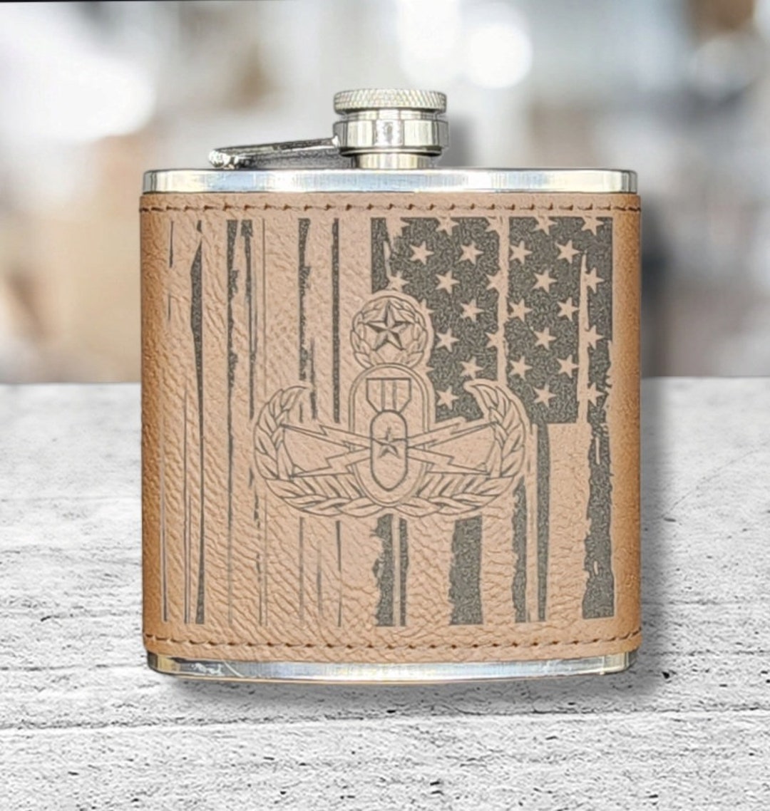 EOD American Flag Flask With Master Badge - Etsy