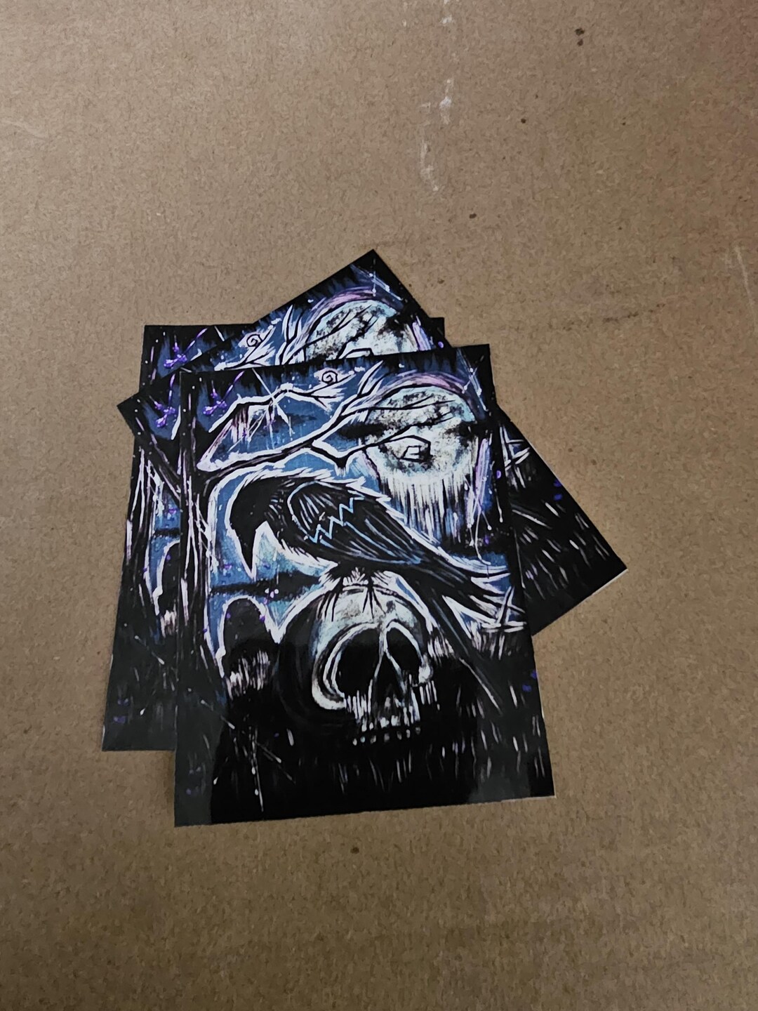 2.5x3.5 "blue Forest Raven" Stickers - Etsy