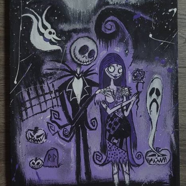 Jack And Sally Canvas Art Etsy