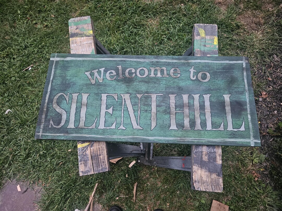 12x28 (estimate) Wooden Silent Hill Sign - Etsy