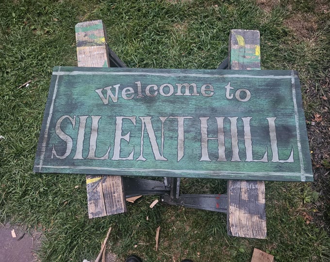 12x28 (estimate) Wooden Silent Hill Sign - Etsy
