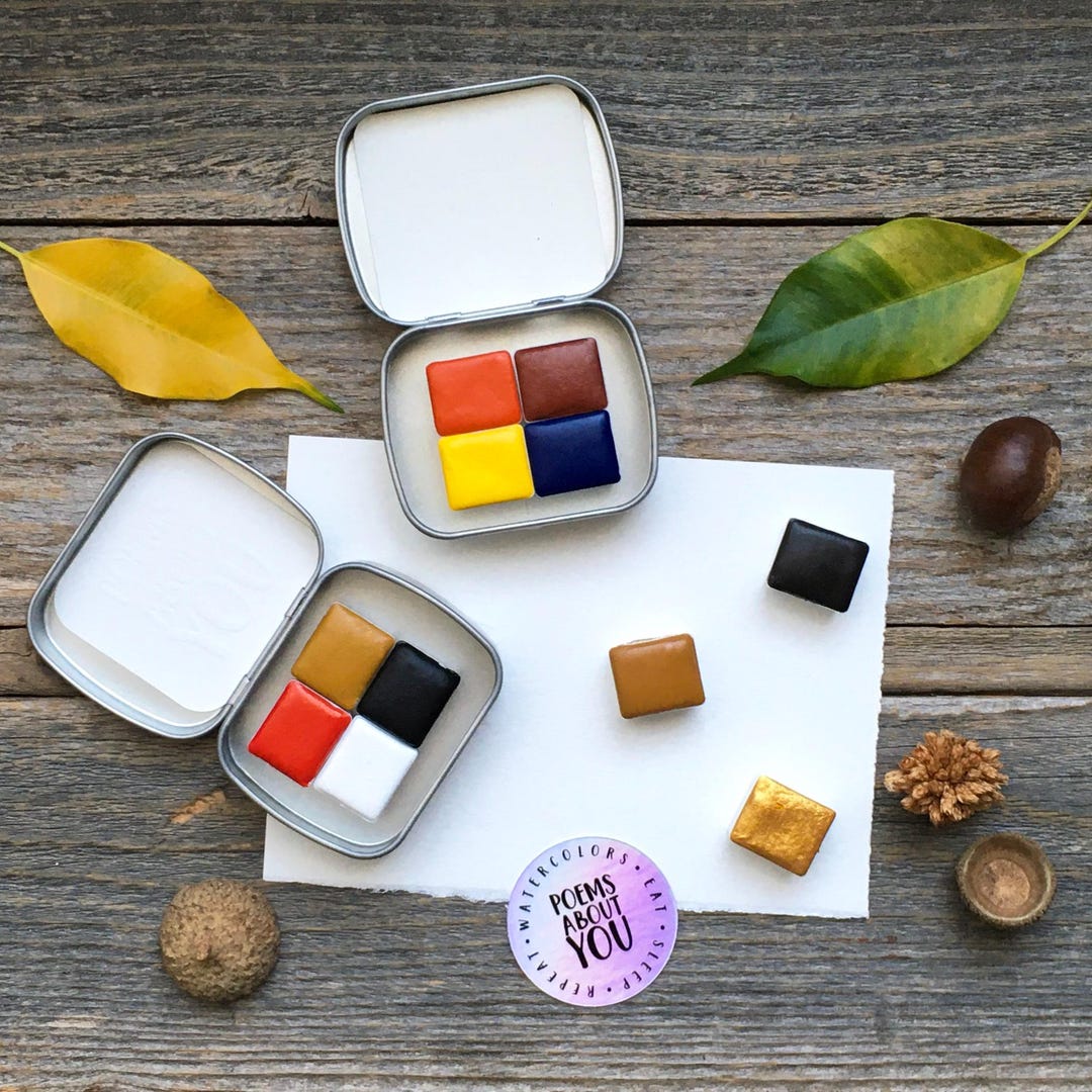Handmade Watercolor Harmony Set: Four Color Palette, Illustration ...