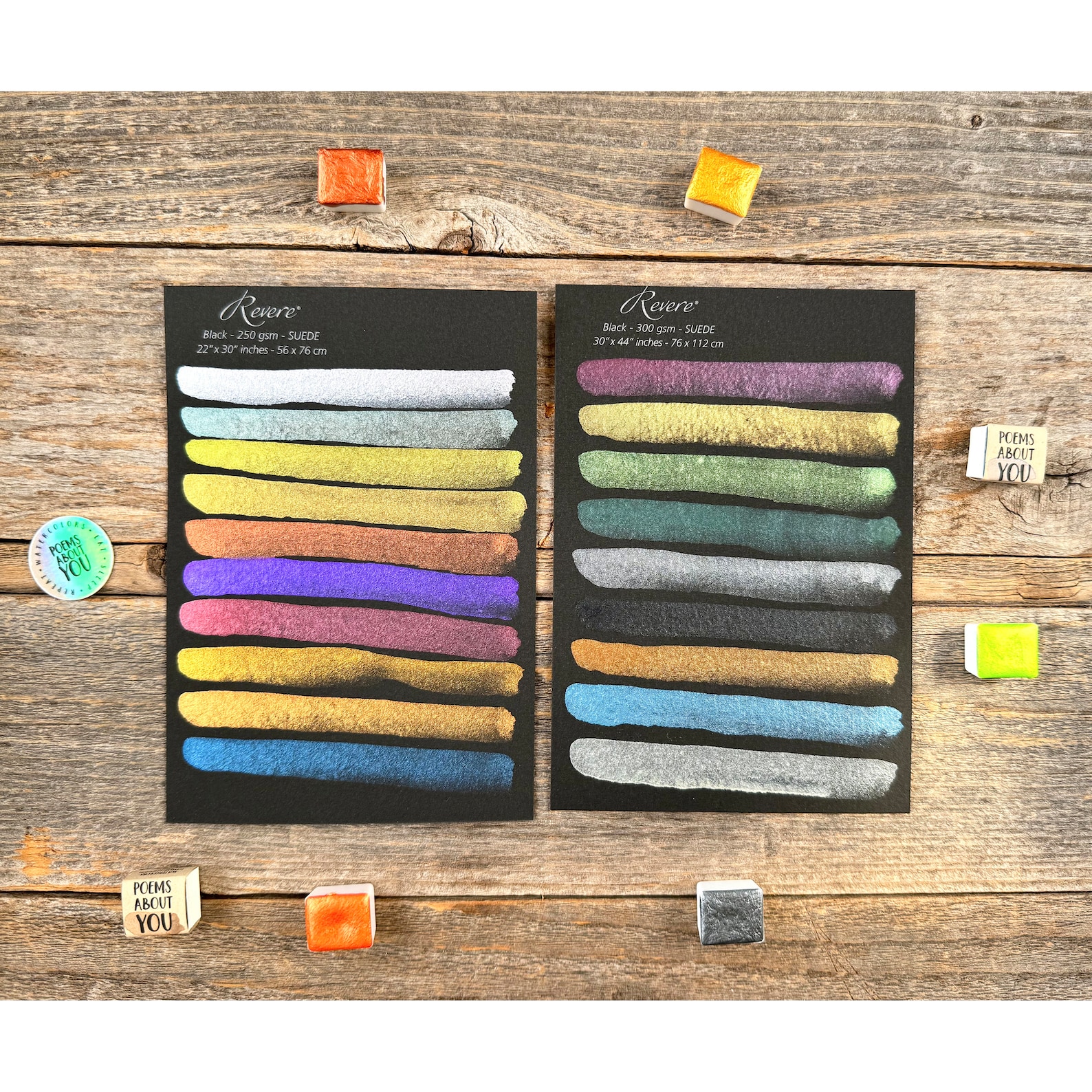 Handmade Watercolors - 20 Color Set - Non-toxic - Metallics Set for ...