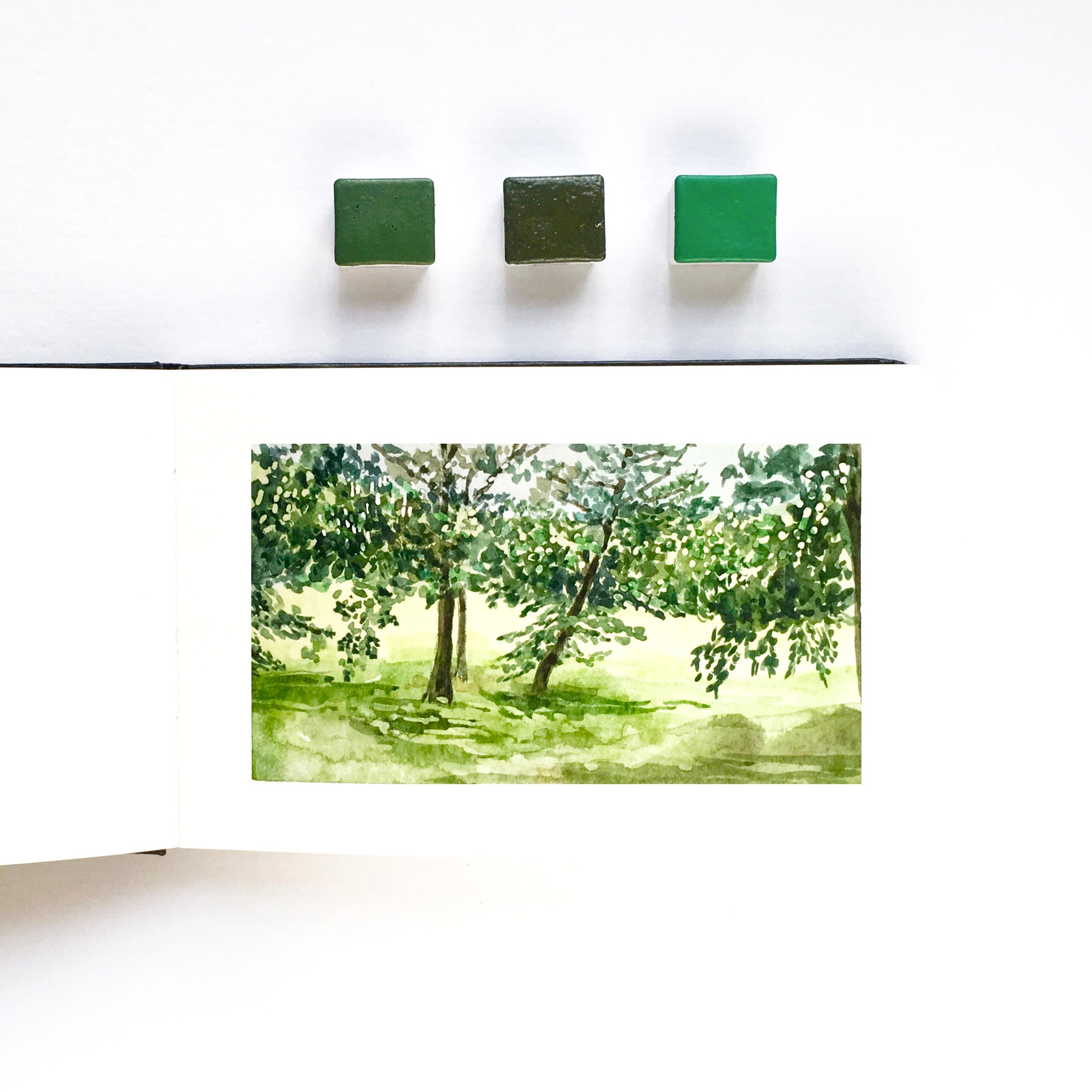 Handmade Watercolor Azo Green Convenience Color for - Etsy