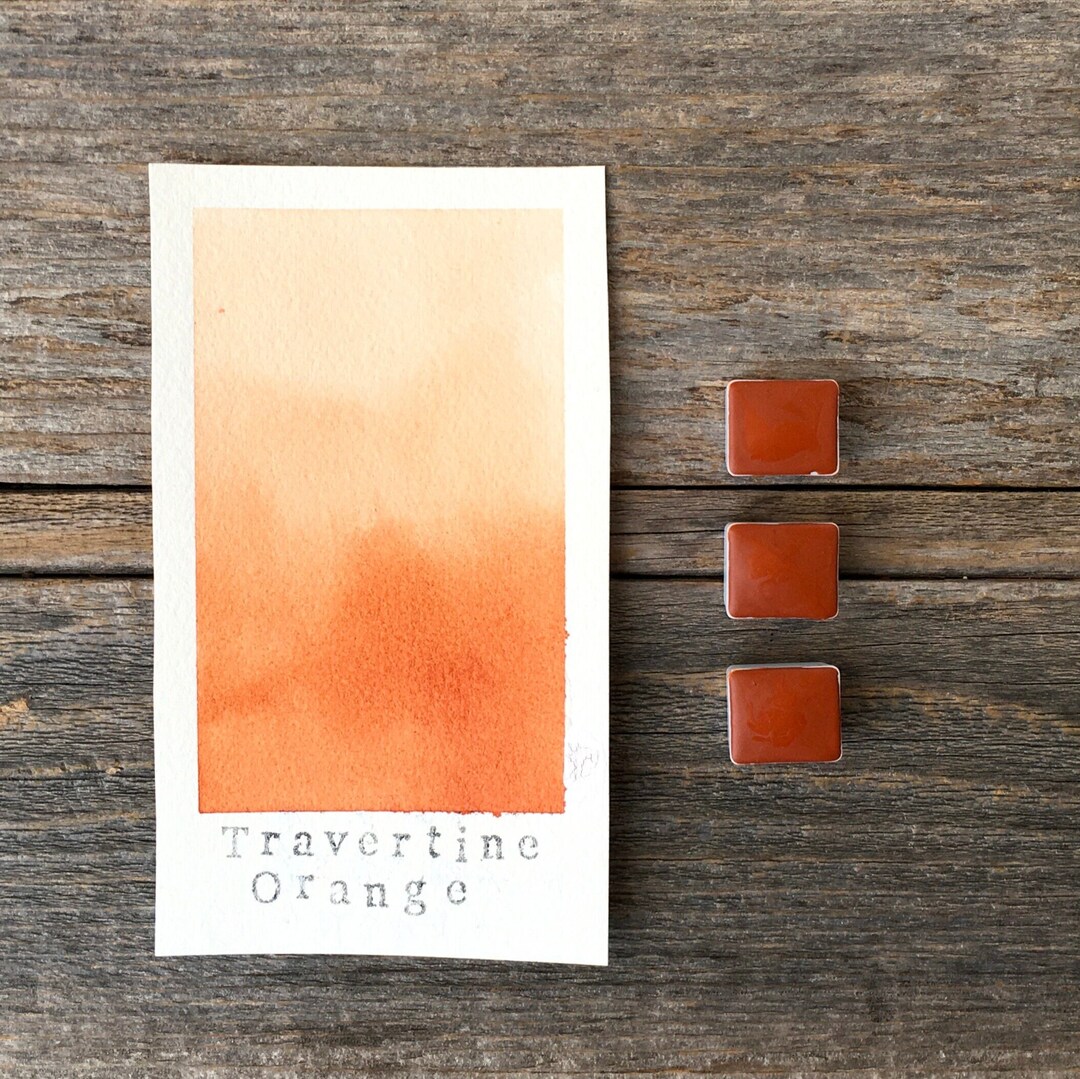 Handmade Watercolor - Travertine Orange - for Painting, Calligraphy ...