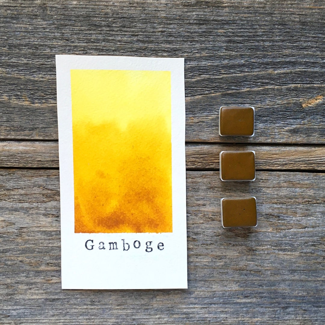 Handmade Watercolor - Gamboge - for Painting, Calligraphy, and ...