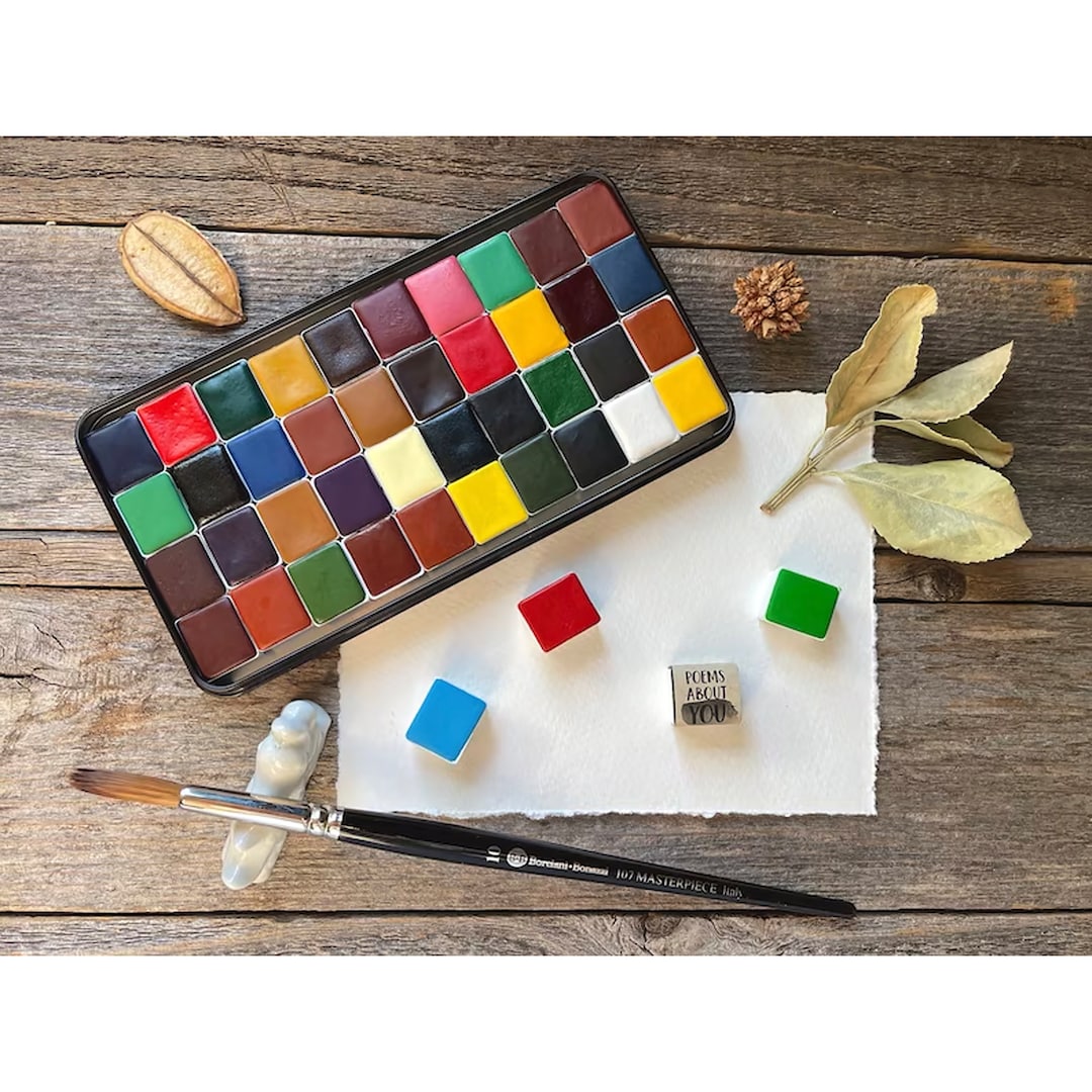 Large Universal Watercolor Set - 40 Color Set - Handmade Watercolors ...