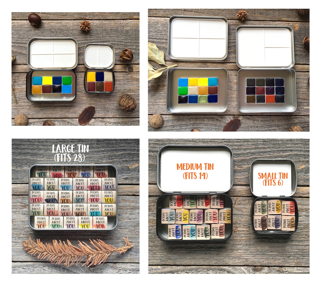 NEW: Empty Tins Boxes for Watercolors, Travel Palette - Small, Medium ...
