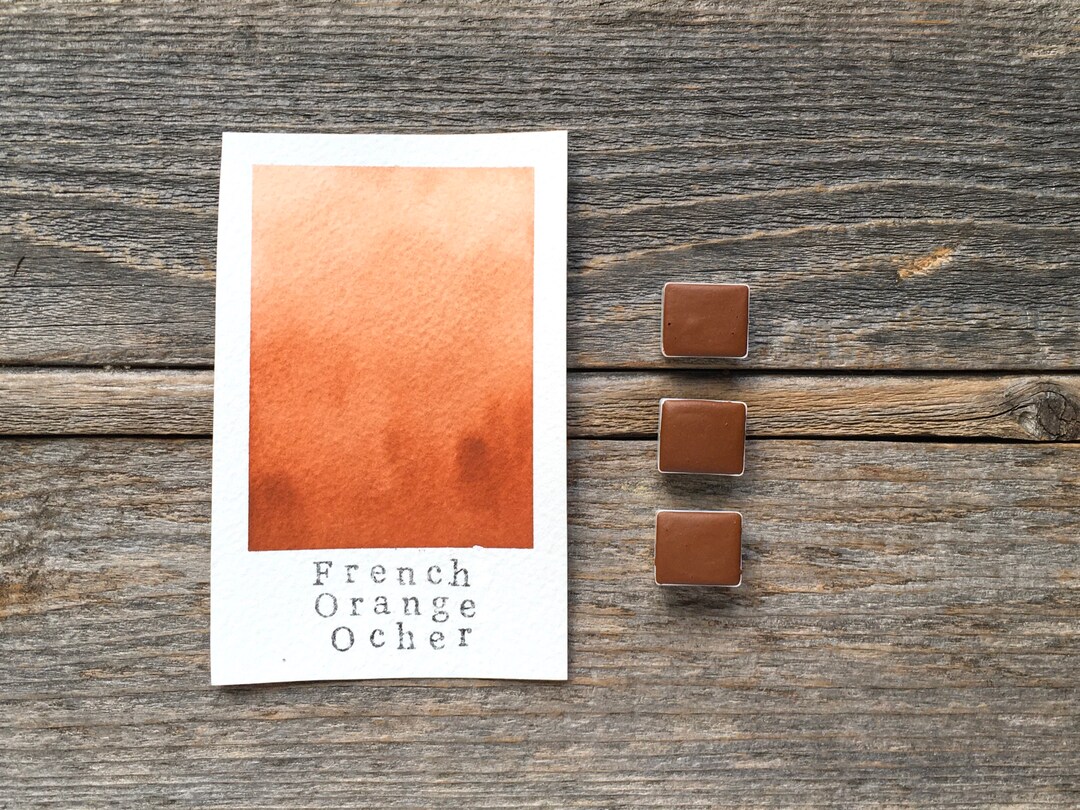 Handmade Watercolor - French Orange Ocher - for Painting, Calligraphy ...