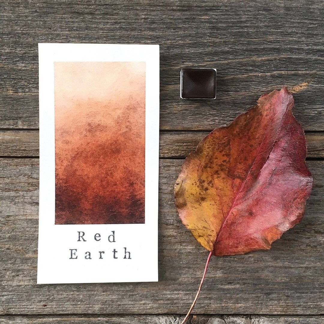 Handmade Watercolor - Red Earth - Rusty Red - for Painting, Calligraphy ...