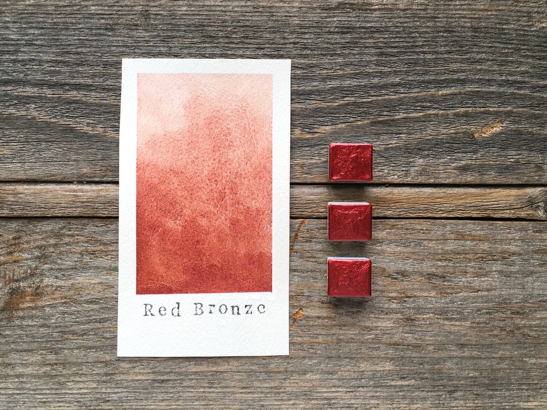 Handmade Watercolor Red Bronze Paint With Sparkles - Etsy