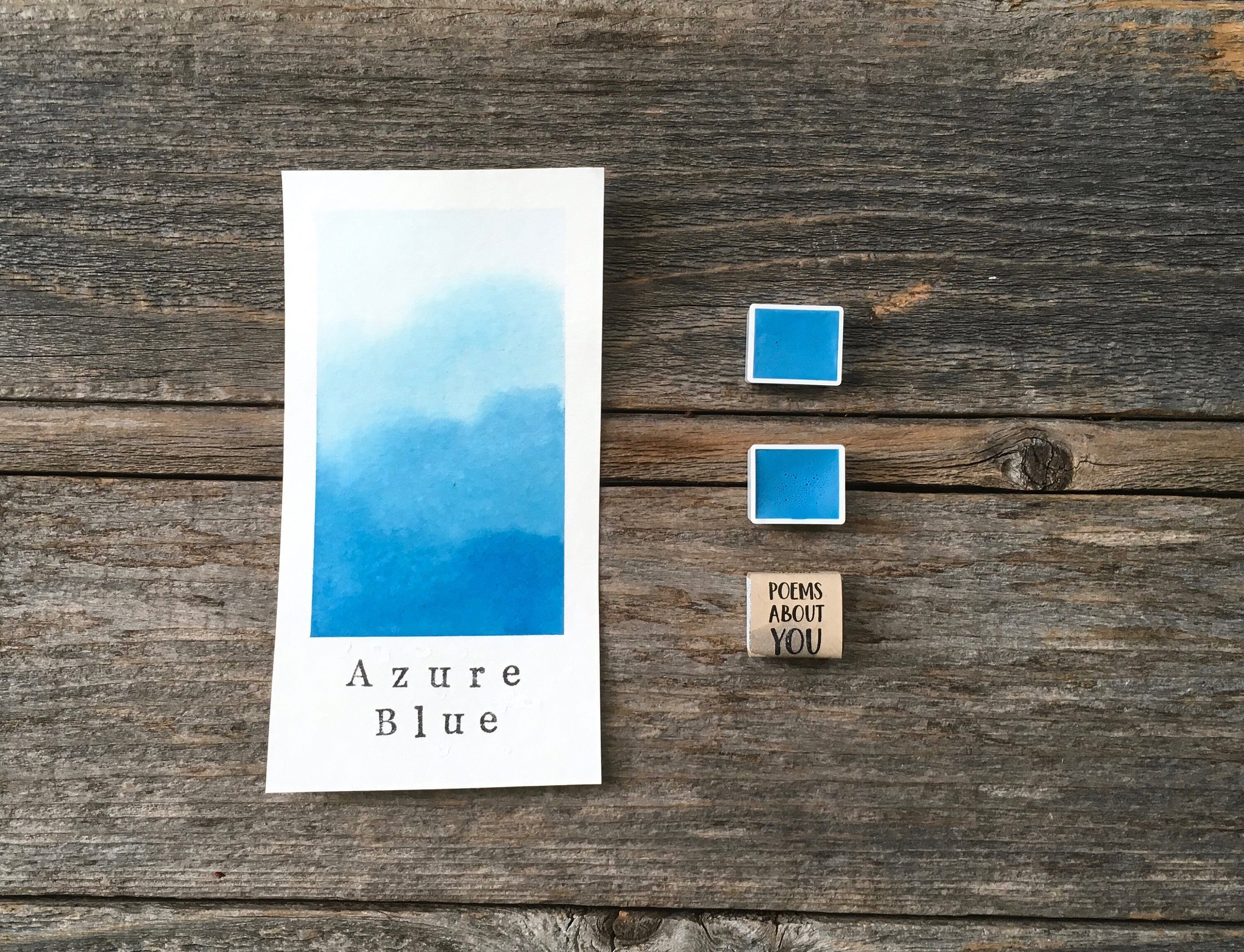 Handmade Watercolor Azure Blue Light Blue for Painting - Etsy